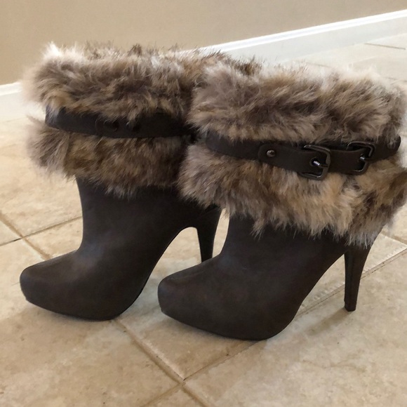 Shoes | Fur Heeled Luxe Boots | Poshmark